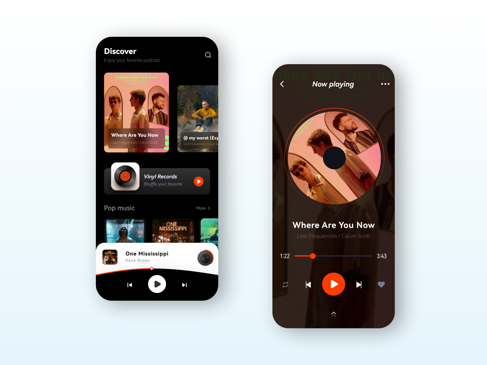 Music app page by Resuscitation on Dribbble