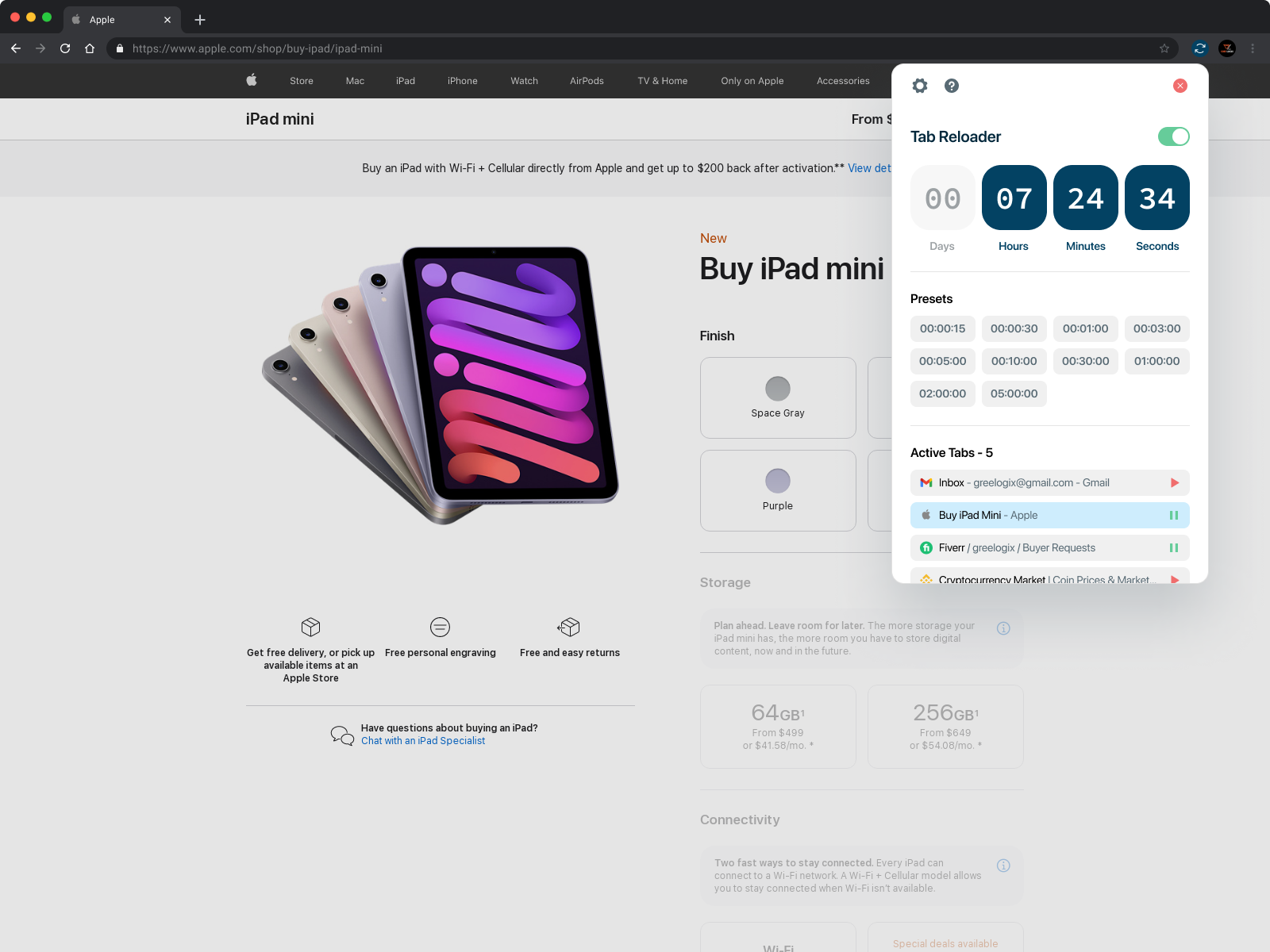Tab Reloader Chrome Extension by GreeLogix on Dribbble