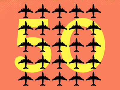 50th plane. by Kevin Duquette on Dribbble