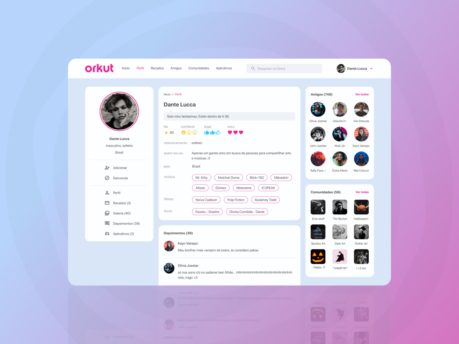 Daily UI #6 - User Profile by Pamela Bonan on Dribbble