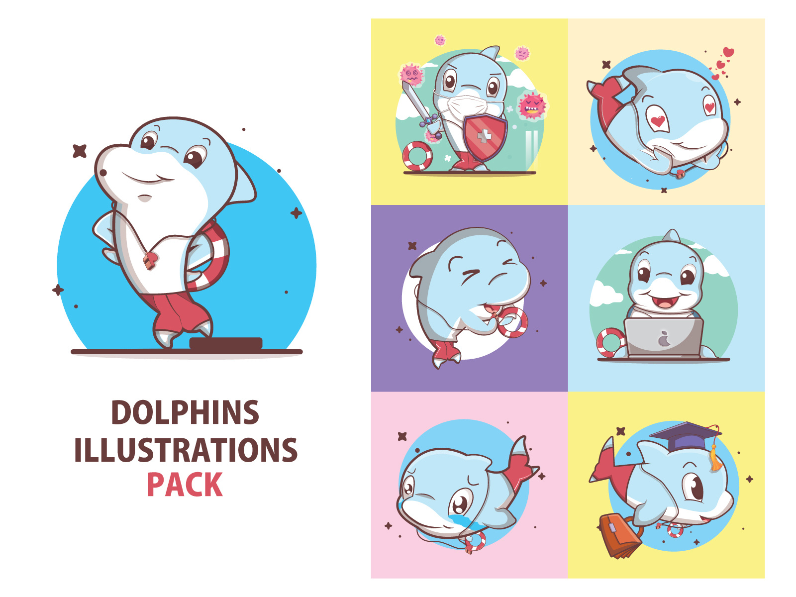 Coast guard dolphin character by izzudin izud on Dribbble