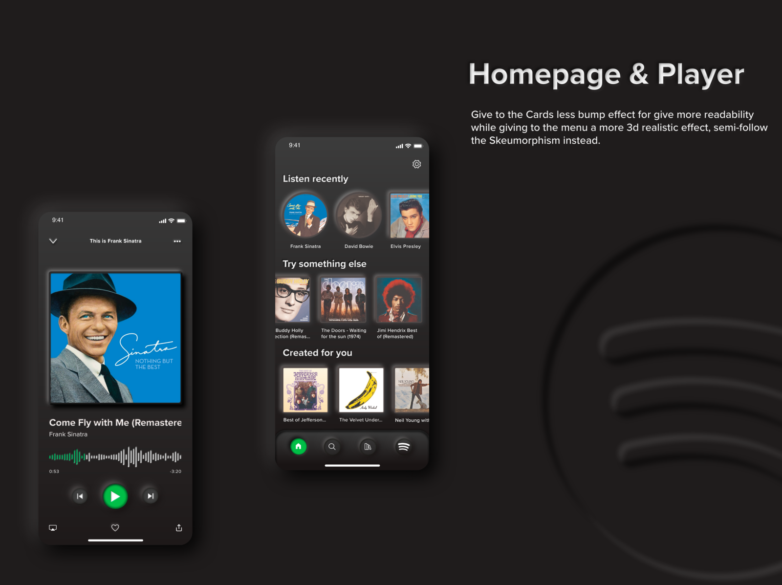 Homepage & Player - Spotify Neumorphism UI Redesign by LC on Dribbble