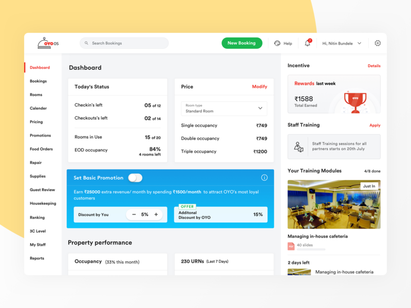 OYO OS - Hotel Management System by Nitin Bundele for OYO on Dribbble