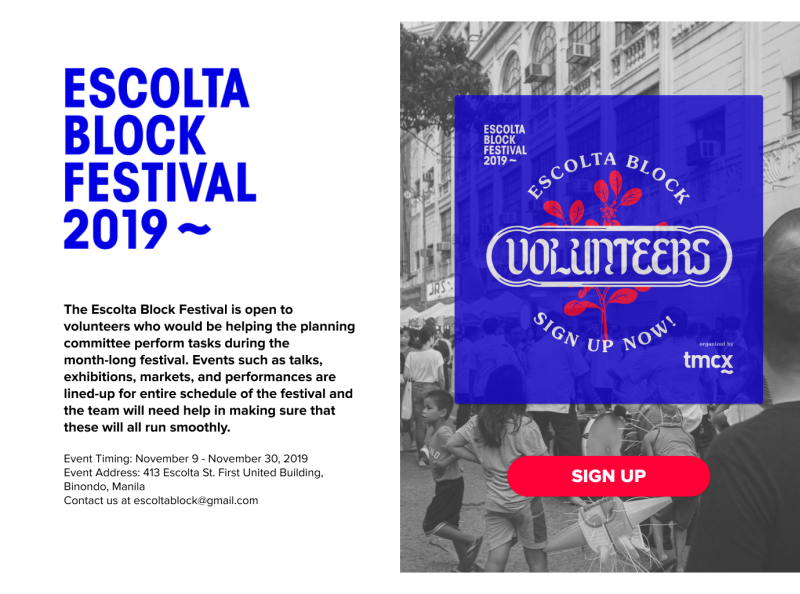 Daily UI Challenge 001 (Version 2) - Escolta Block Festival by Nicole ...