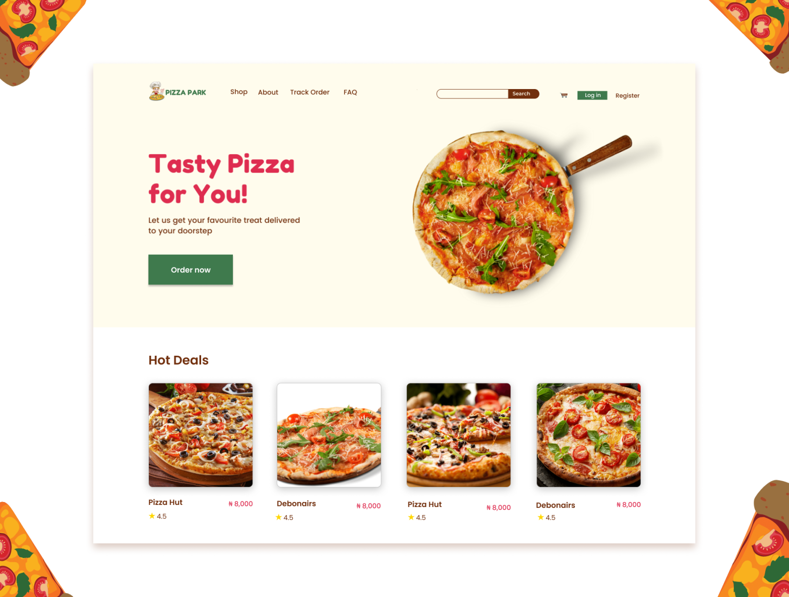 Pizza Website design by Yemisi on Dribbble