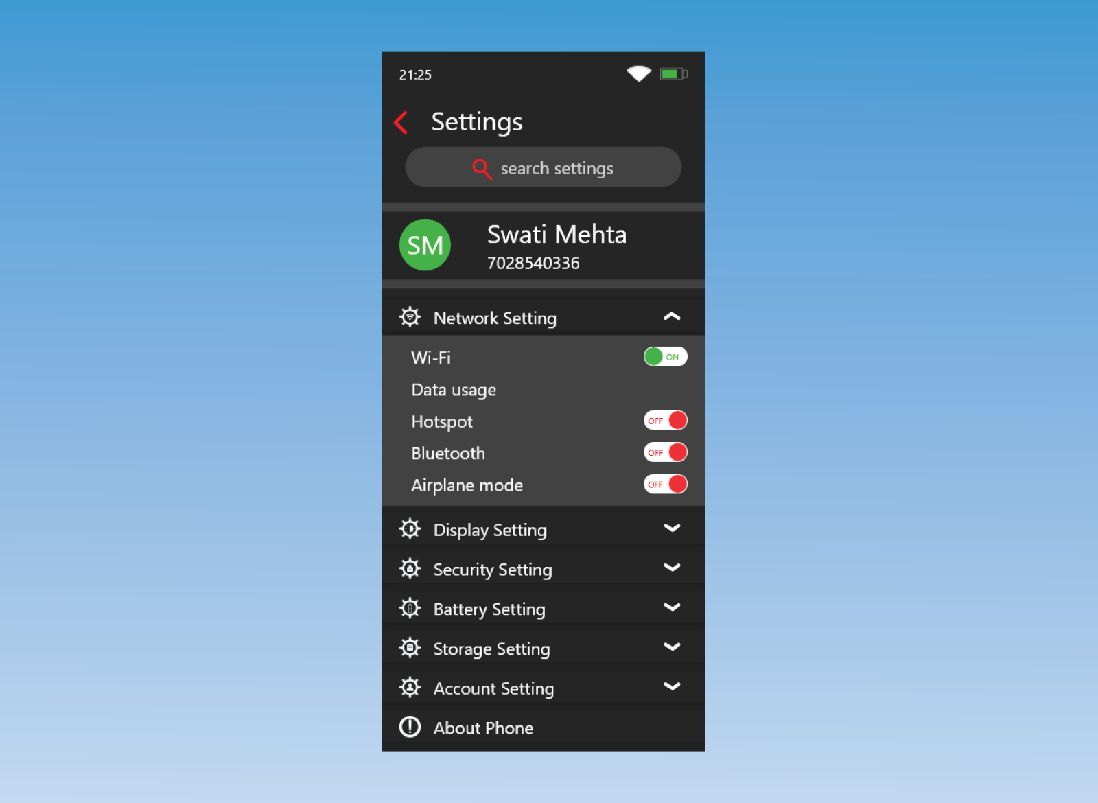 Daily UI 007- Setting Page by Megha Rakundla on Dribbble Daily UI 007- Setting Page by Megha Rakundla on Dribbble