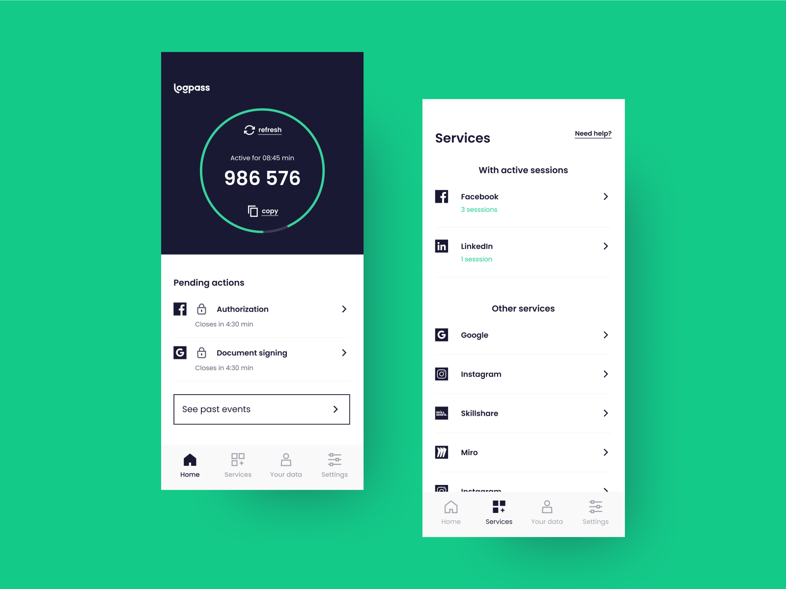 Logpass - having all your passwords safe in one place by Eleonora Wasielewska for iteo on Dribbble