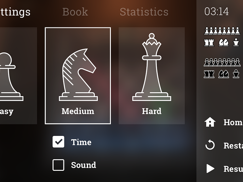 Chess Game Menu UI by Ivan Emelushkin on Dribbble