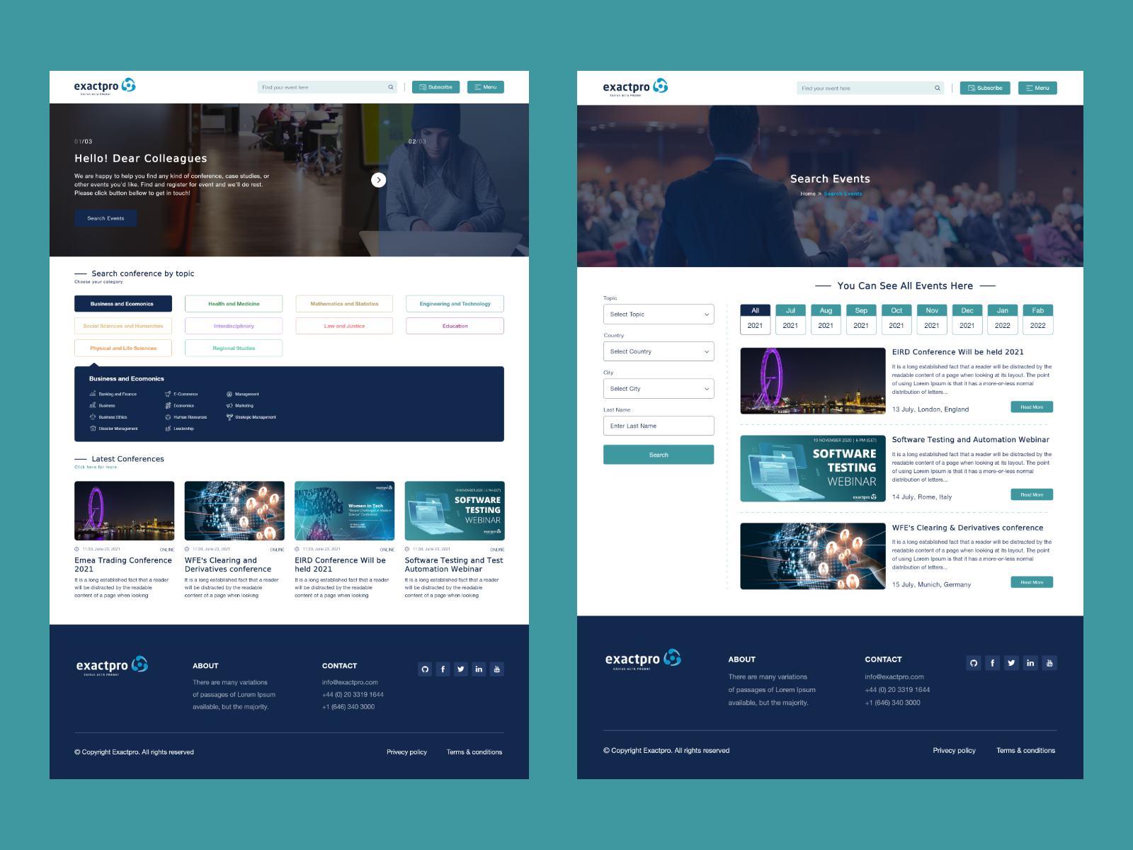 Conference Web Design by Ilia on Dribbble