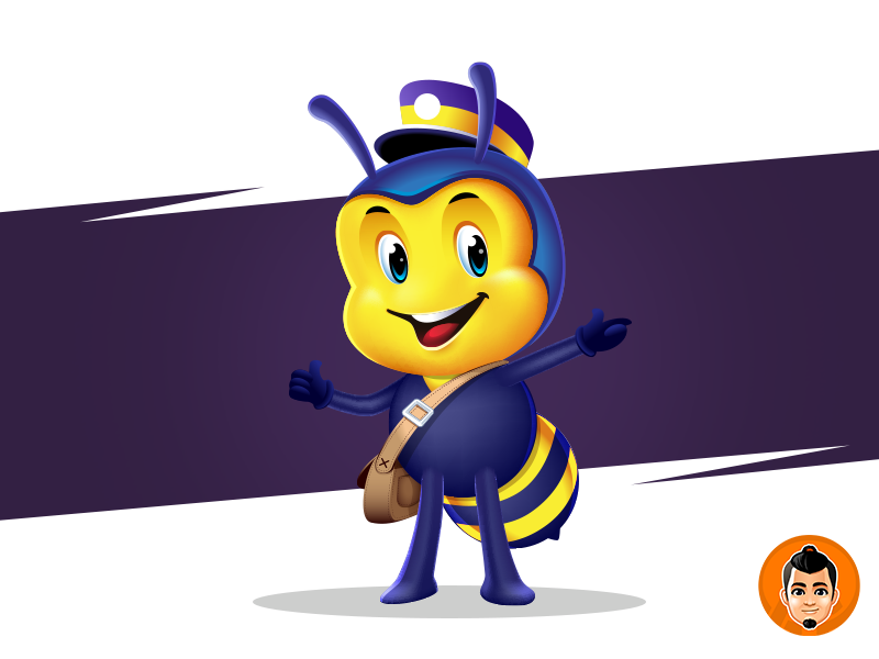 Bee Delivery Mascot for sale by Aga Ochoco on Dribbble