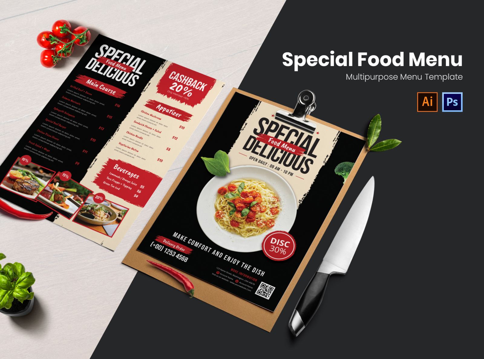 Special Delicious Food Menu by Maskodook on Dribbble