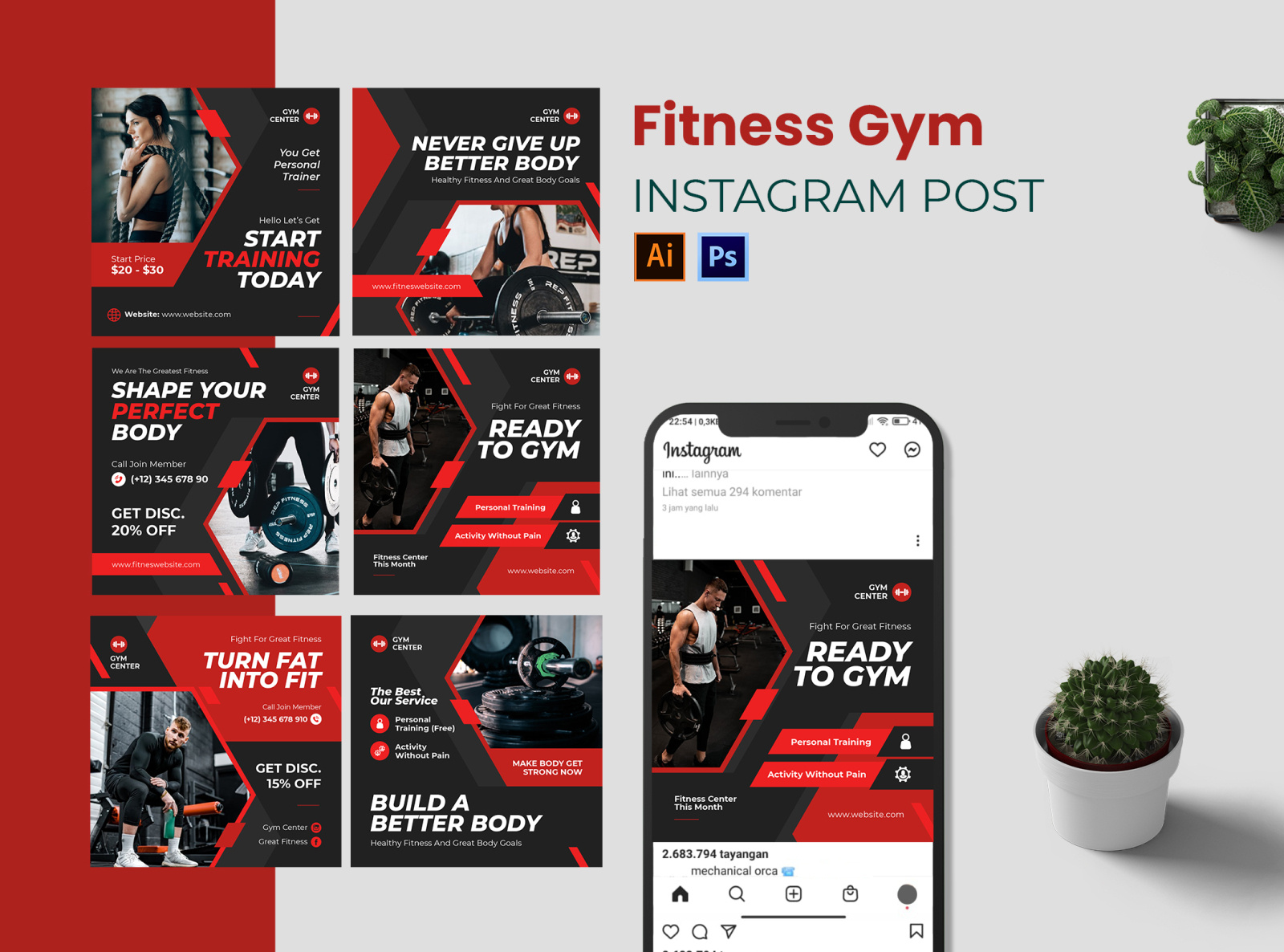 Fitness Gym Instagram Post by Maskodook on Dribbble