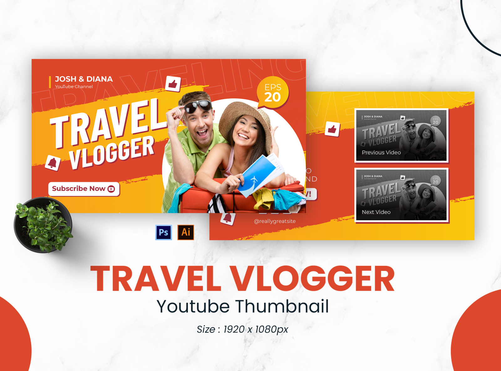 Travel Vlogger Youtube Thumbnail by Maskodook on Dribbble