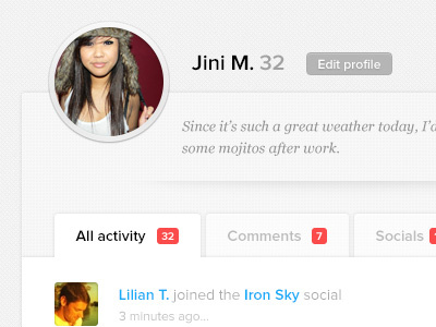 Edit profile and such by Ragnar Vorel on Dribbble