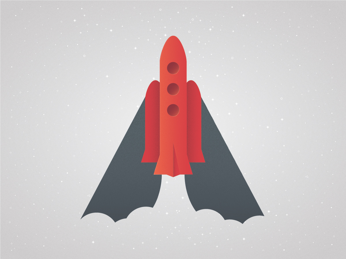 Simple Rocketship illustration by TK on Dribbble
