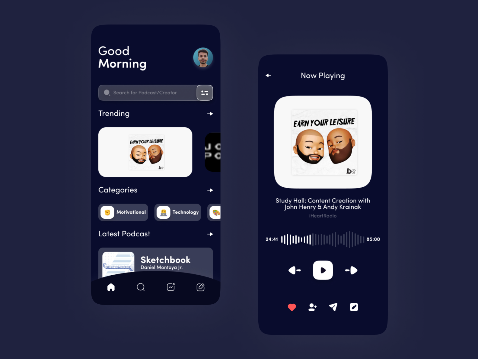 Podcast app UI design by Samadh Khatri on Dribbble