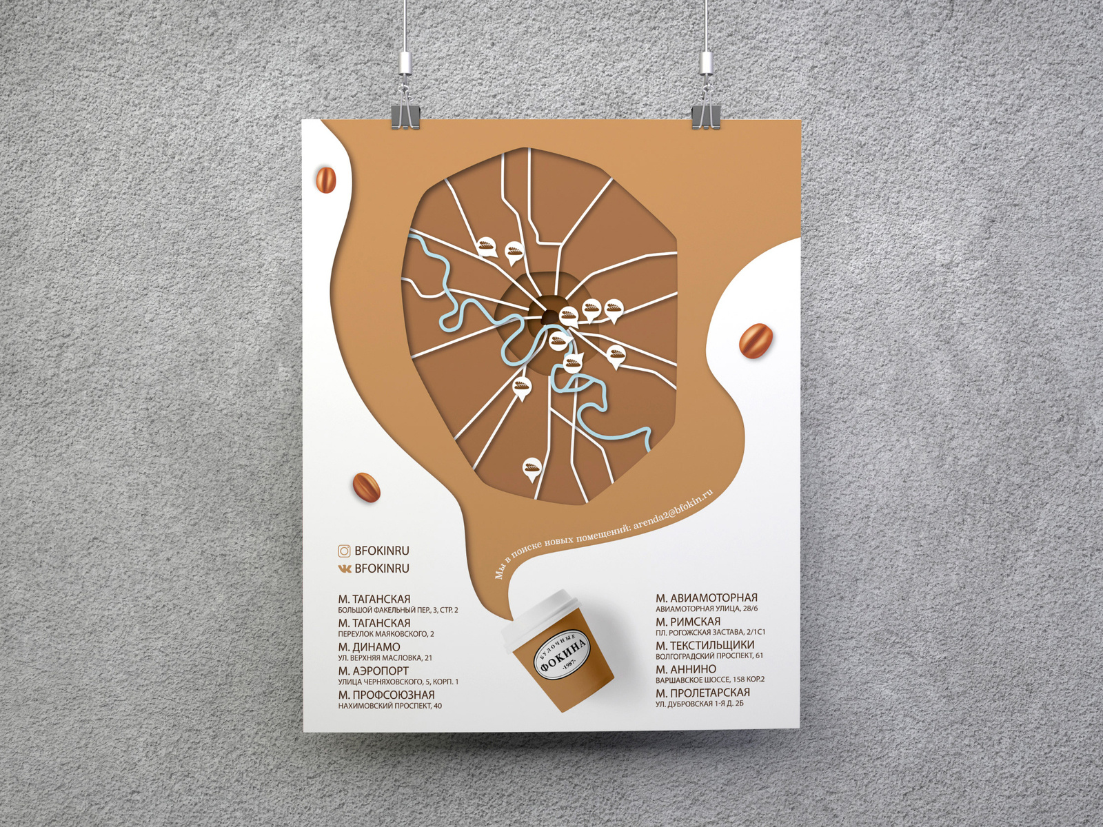 Bakery location map poster by Nadia Stukalina on Dribbble
