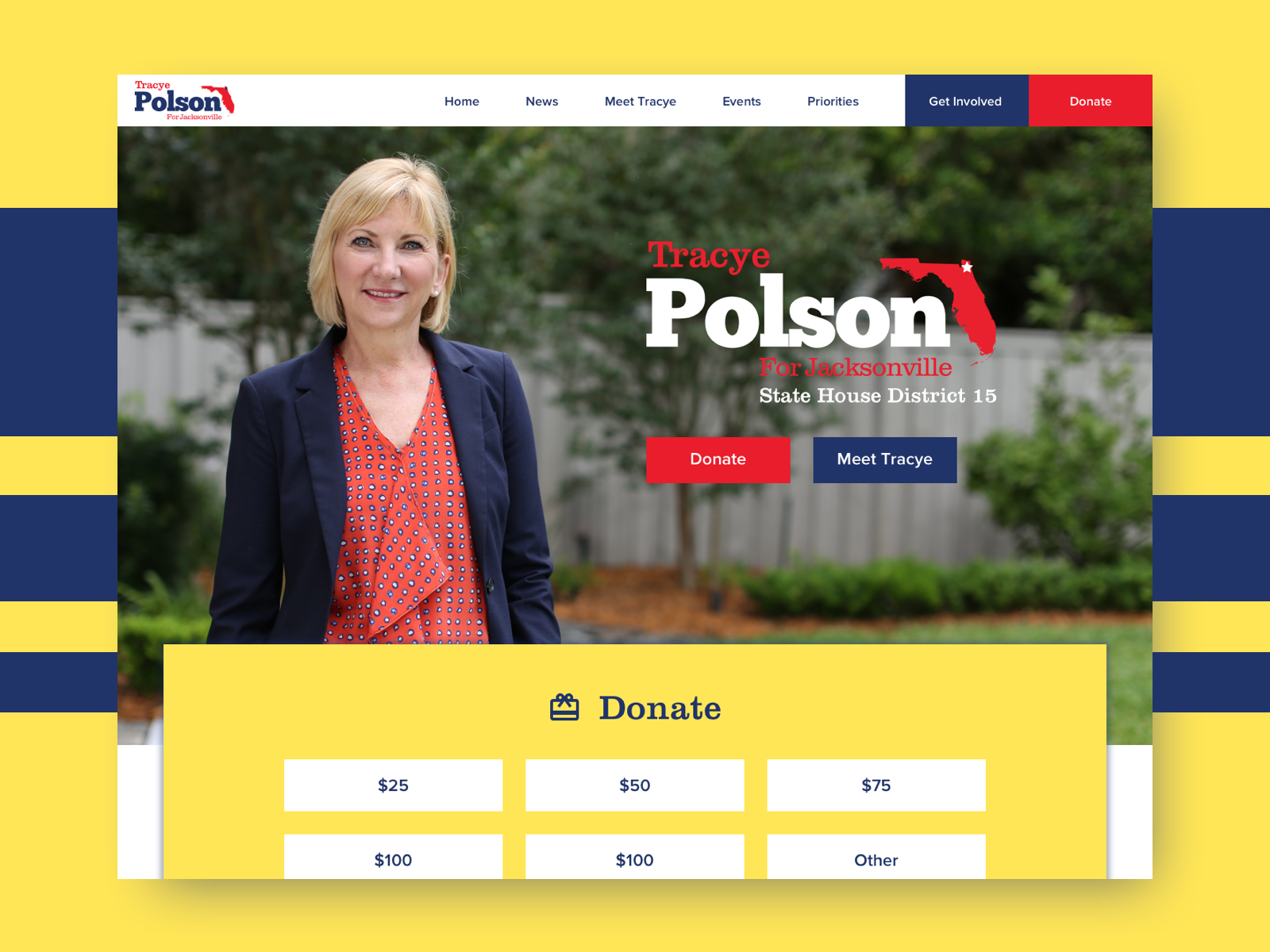 Candidate Tracye Polson's website by Robyn on Dribbble