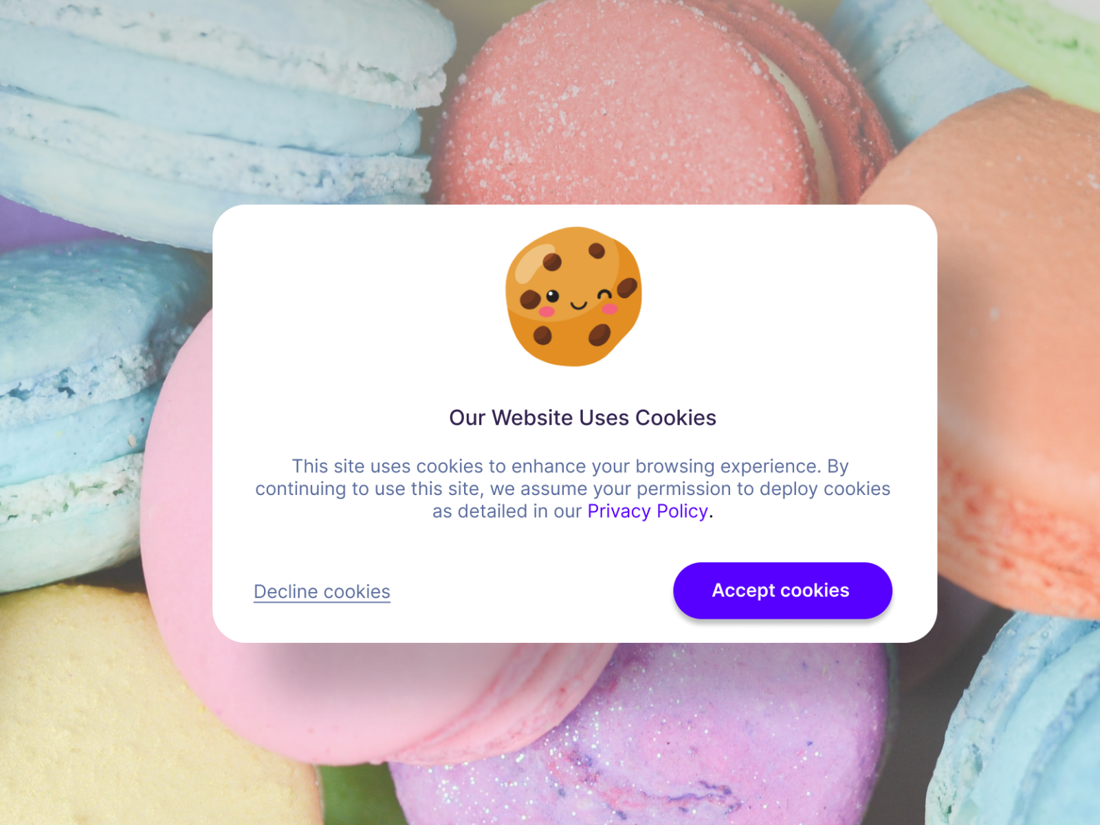 Cookies Pop-Up Notification by Kiah Davis on Dribbble