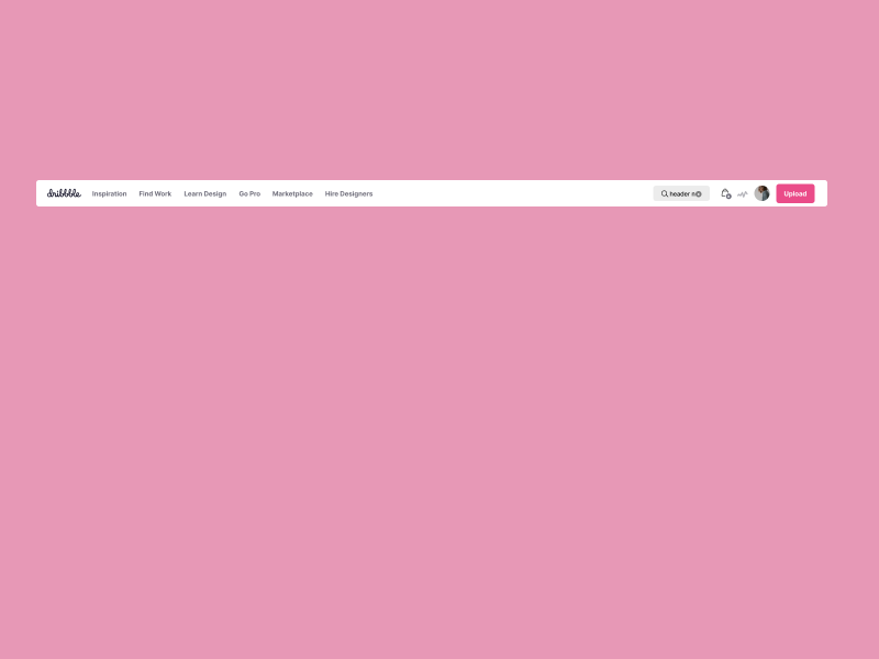 Dribbble Header Navigation Desktop by Kiah Davis on Dribbble
