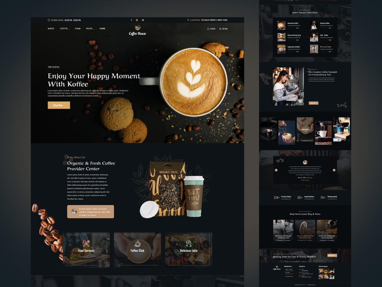 Coffee House - Website landing Page by Afran Kazi on Dribbble