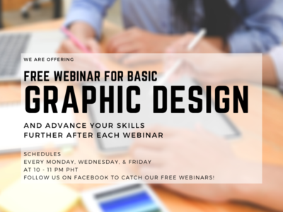 Free Webinar for Basic Graphic Design Poster by Eloisa Ogario on Dribbble