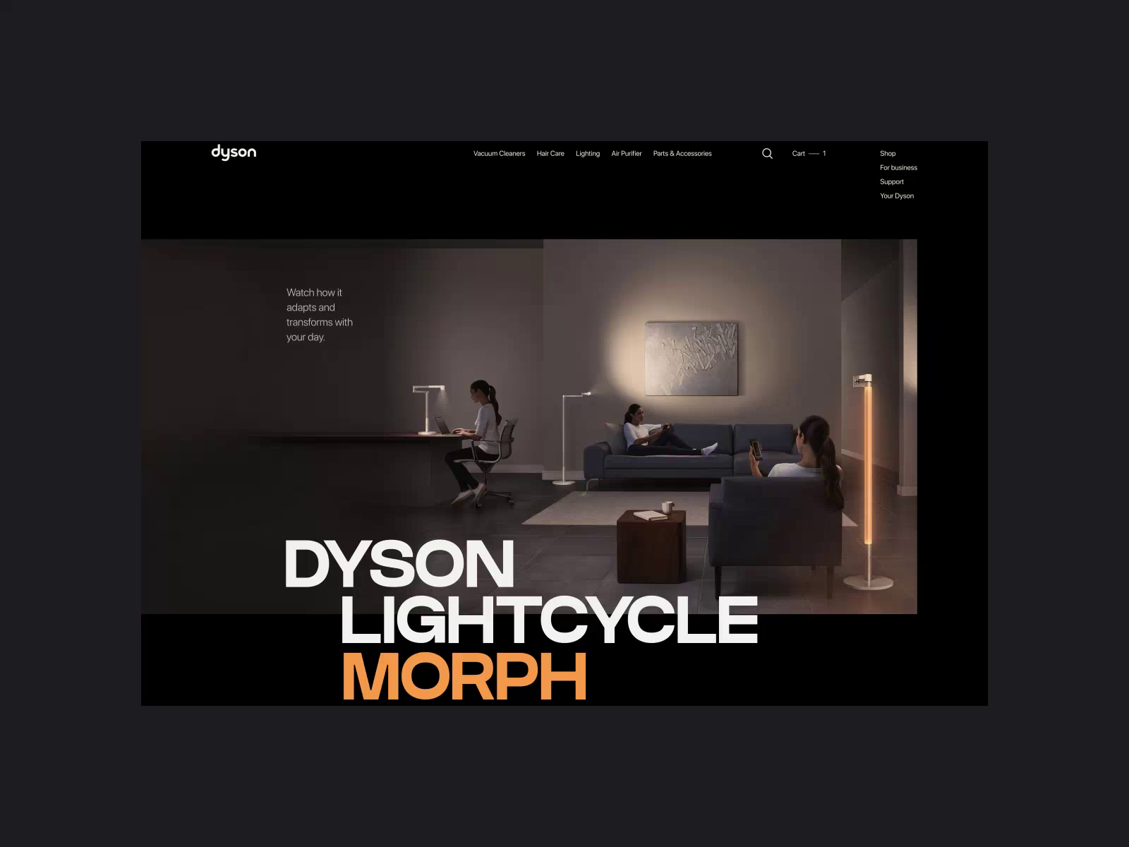 Dyson — corporate website. Product page by UPROCK AGENCY on Dribbble