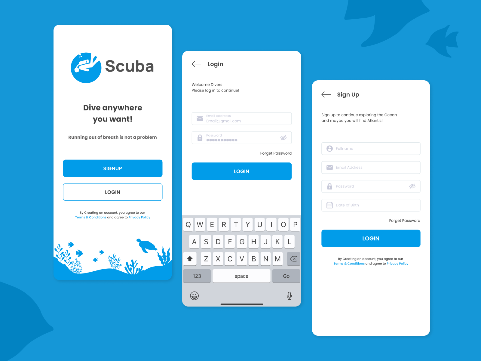 Scuba - Login Screen by Ajrin on Dribbble