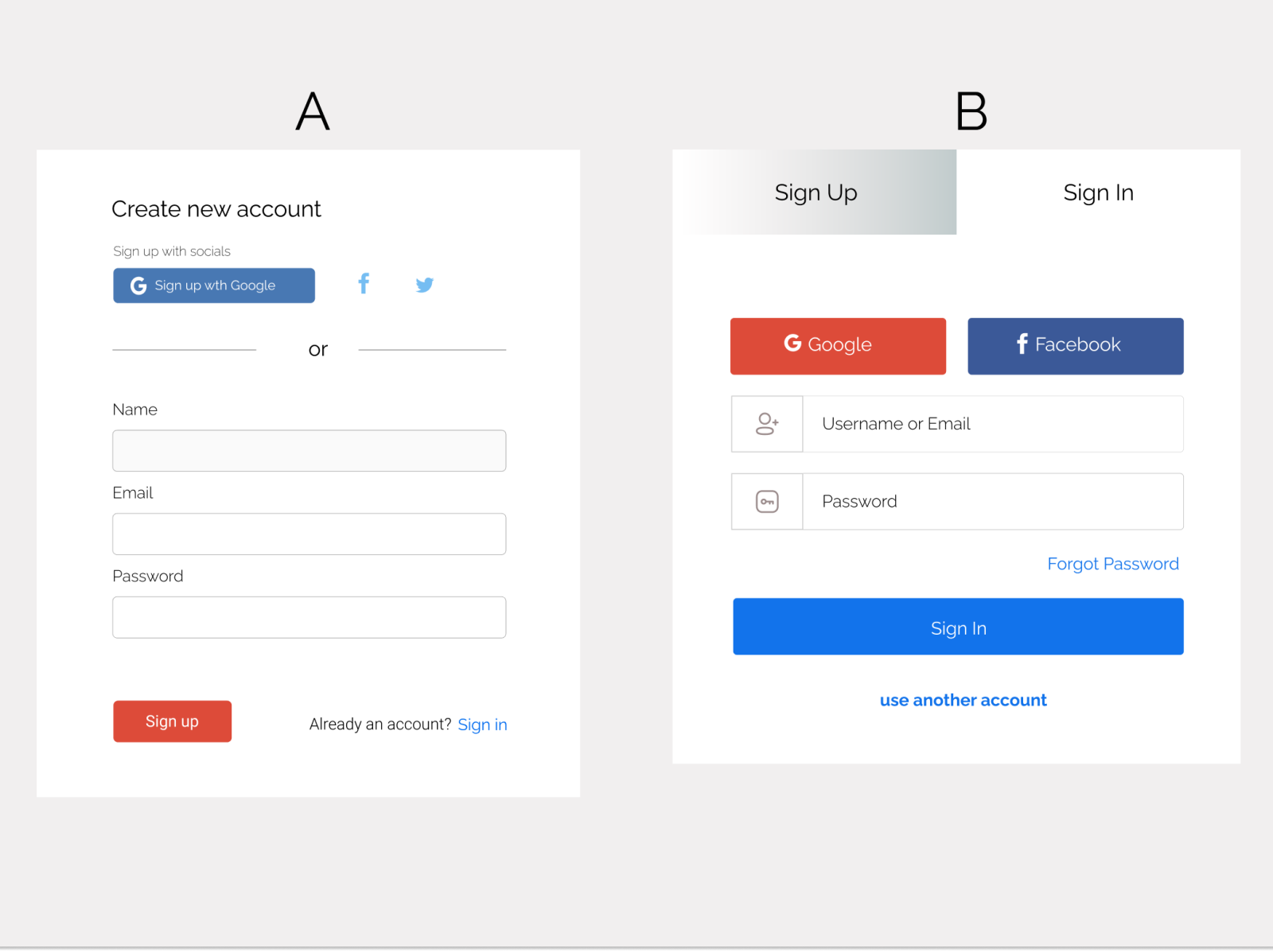 Sign In forms by Samuel Christian on Dribbble