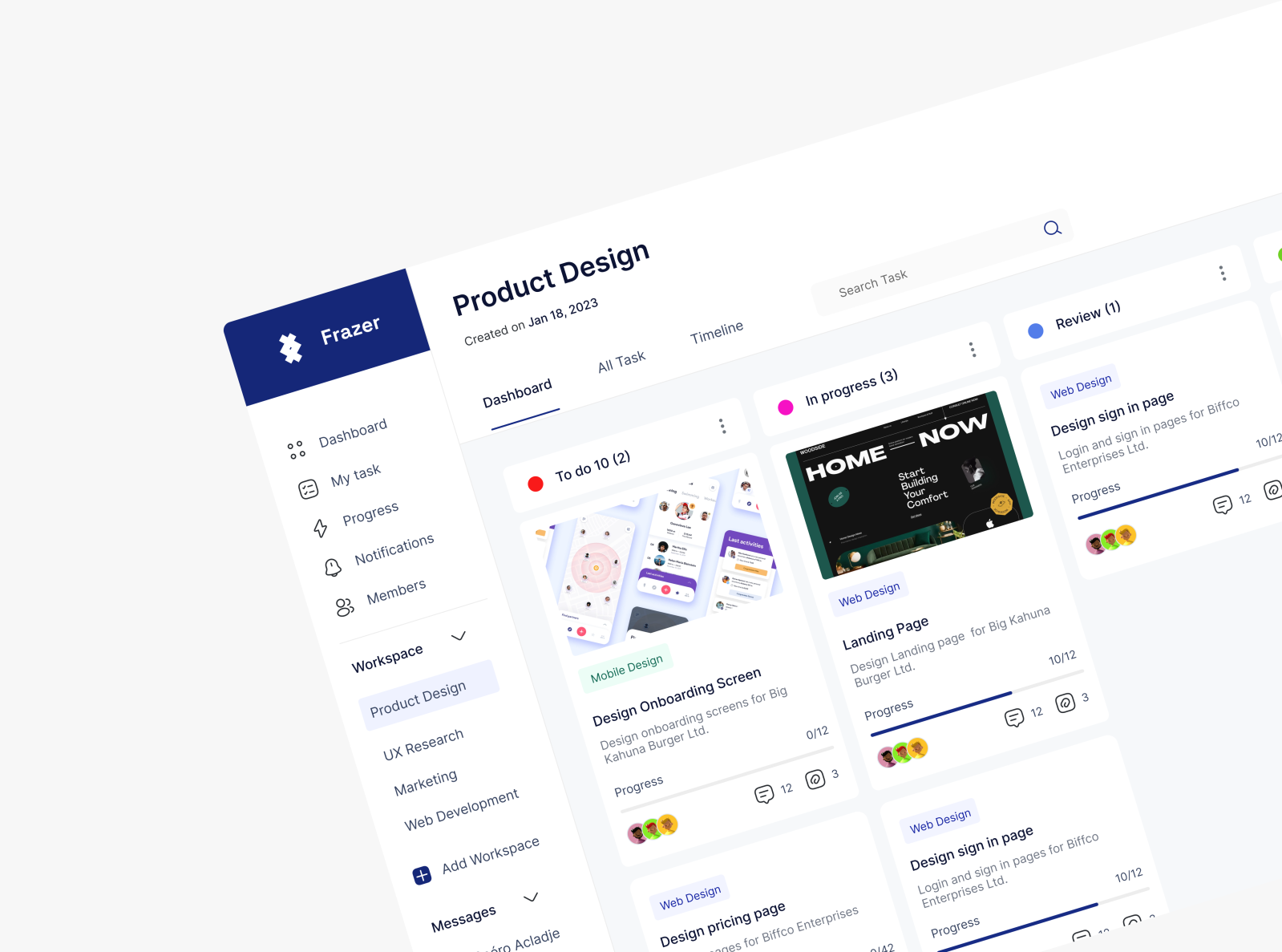 SaaS project management dashboard by Samuel Saromene Christian on Dribbble