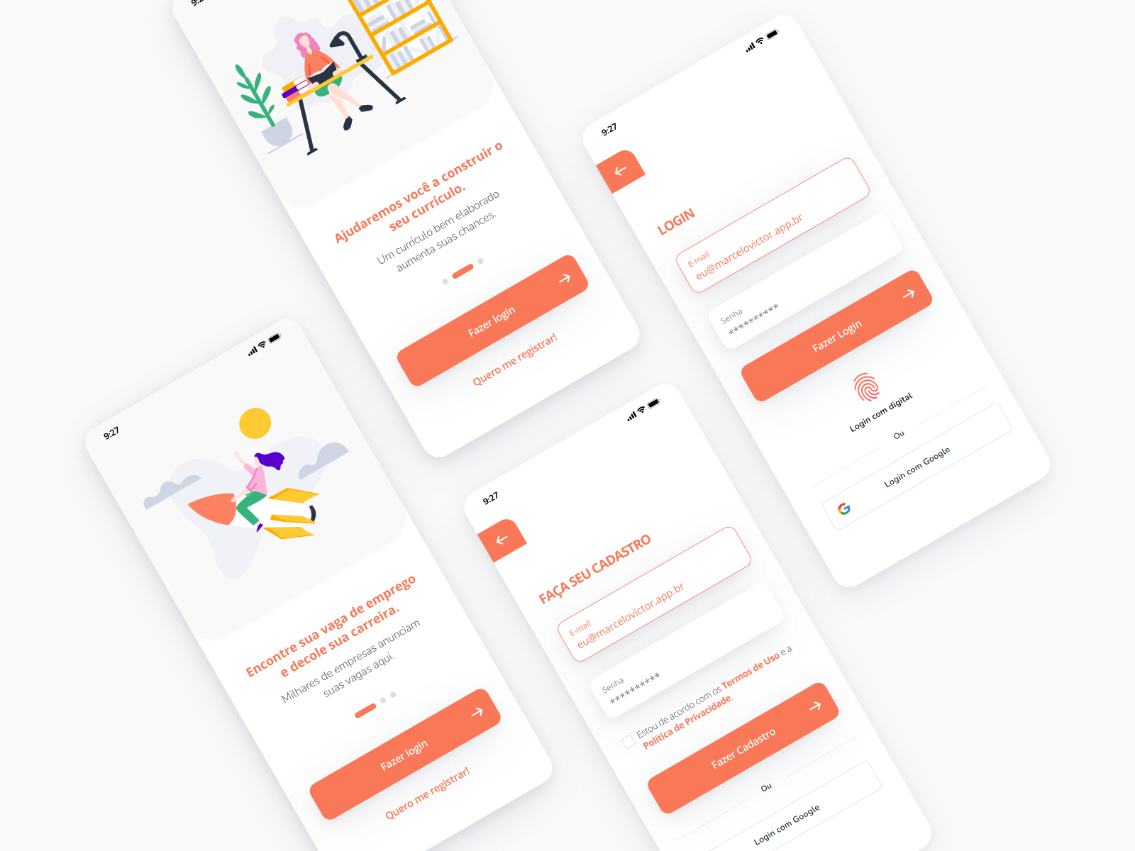 Login APP Orange by Marcelo Victor on Dribbble