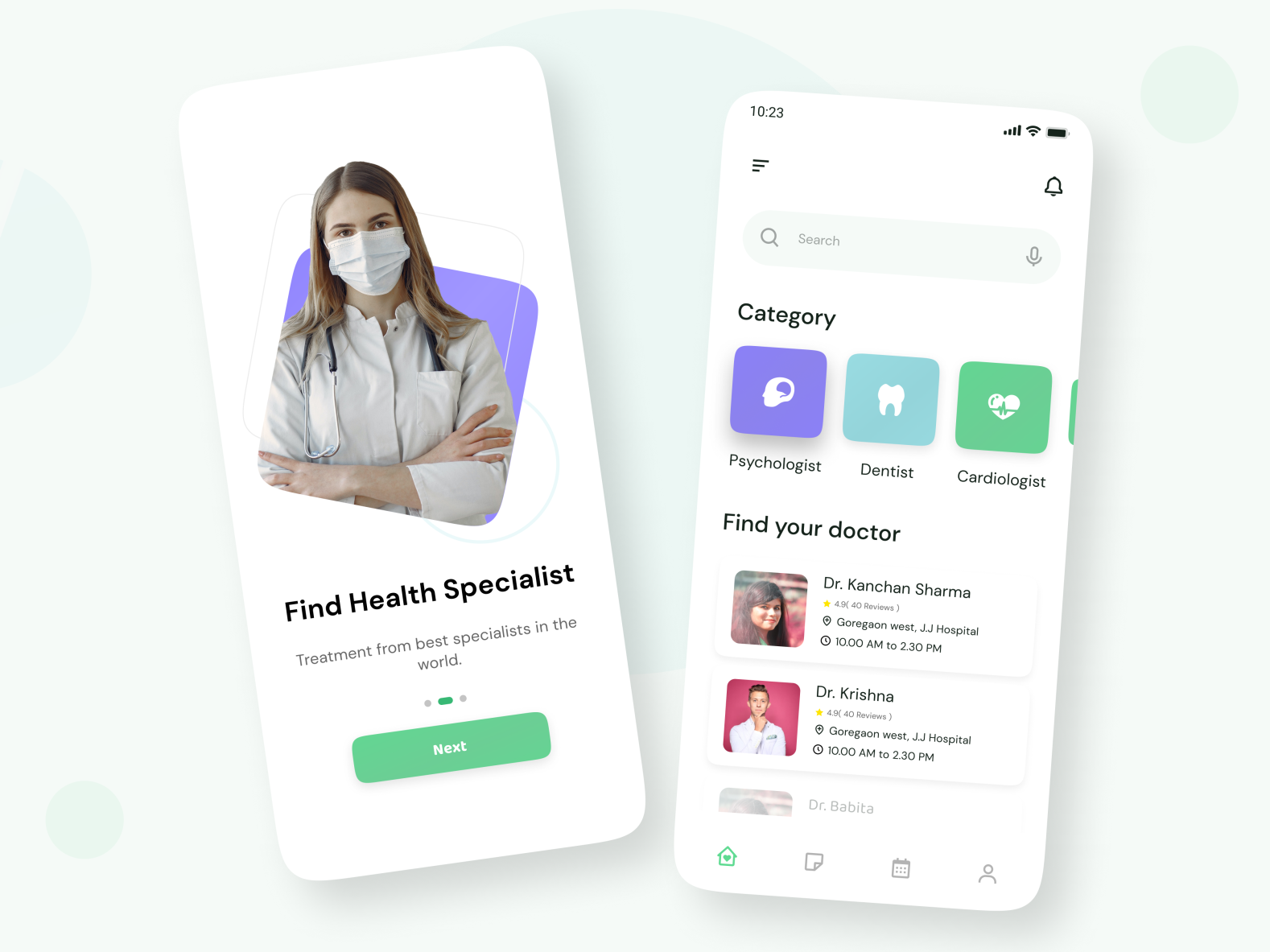 Health Specialist App Design by ProdX on Dribbble