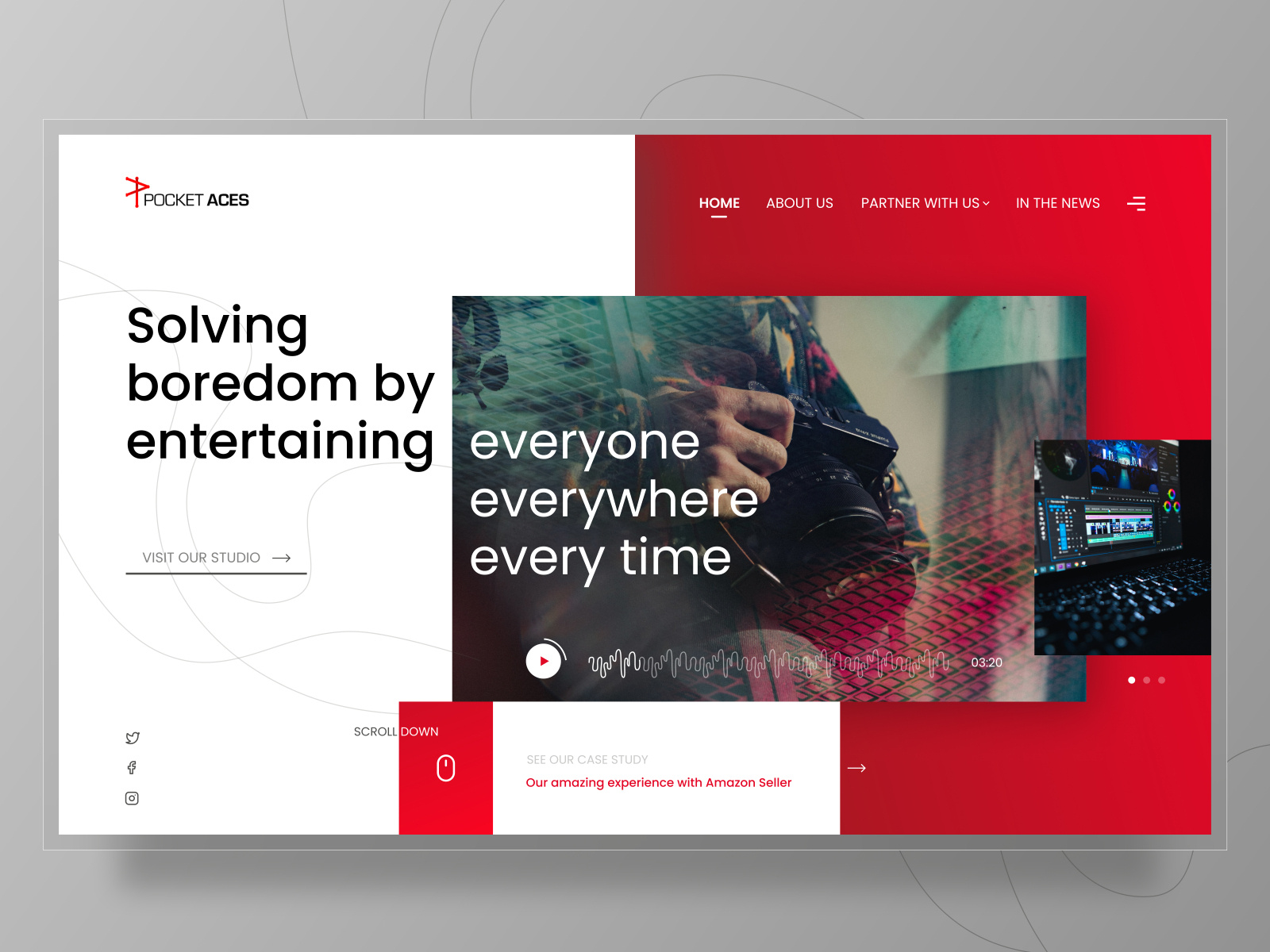 Entertainment Landing Page by ProdX on Dribbble
