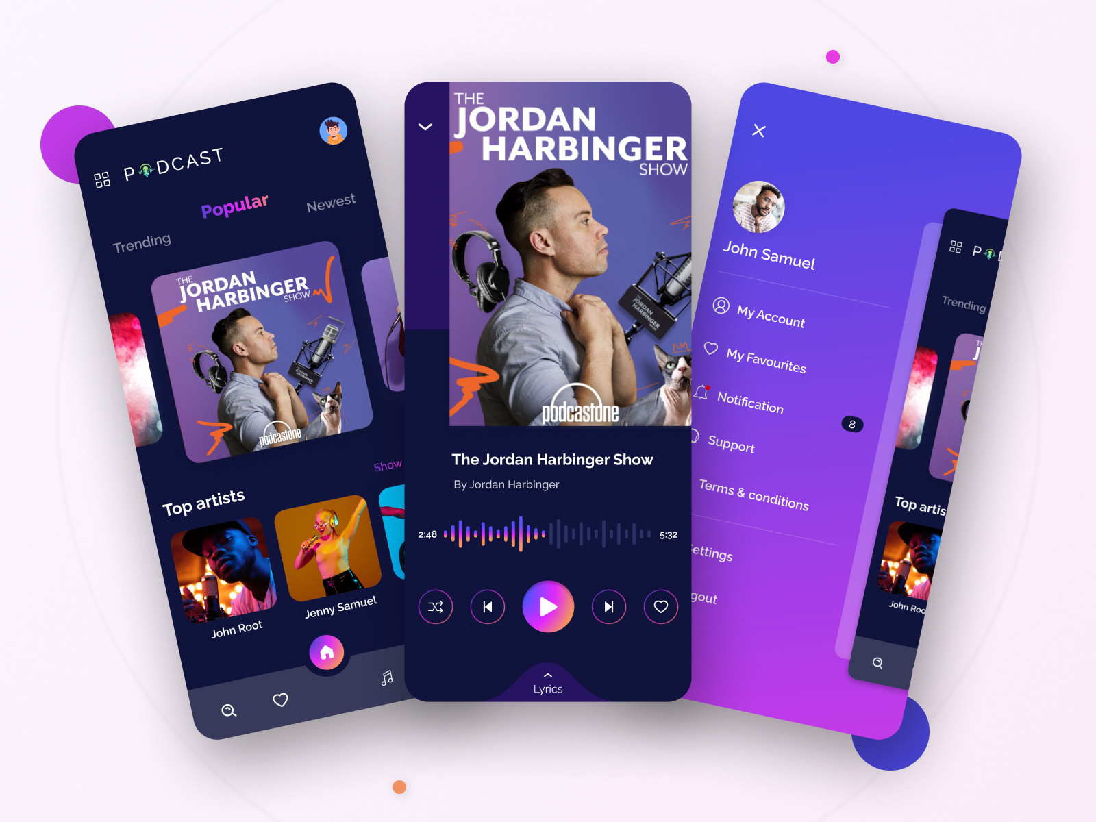 Podcast App UI - Music Streaming App Design by MQoS UI/UX for MultiQoS ...