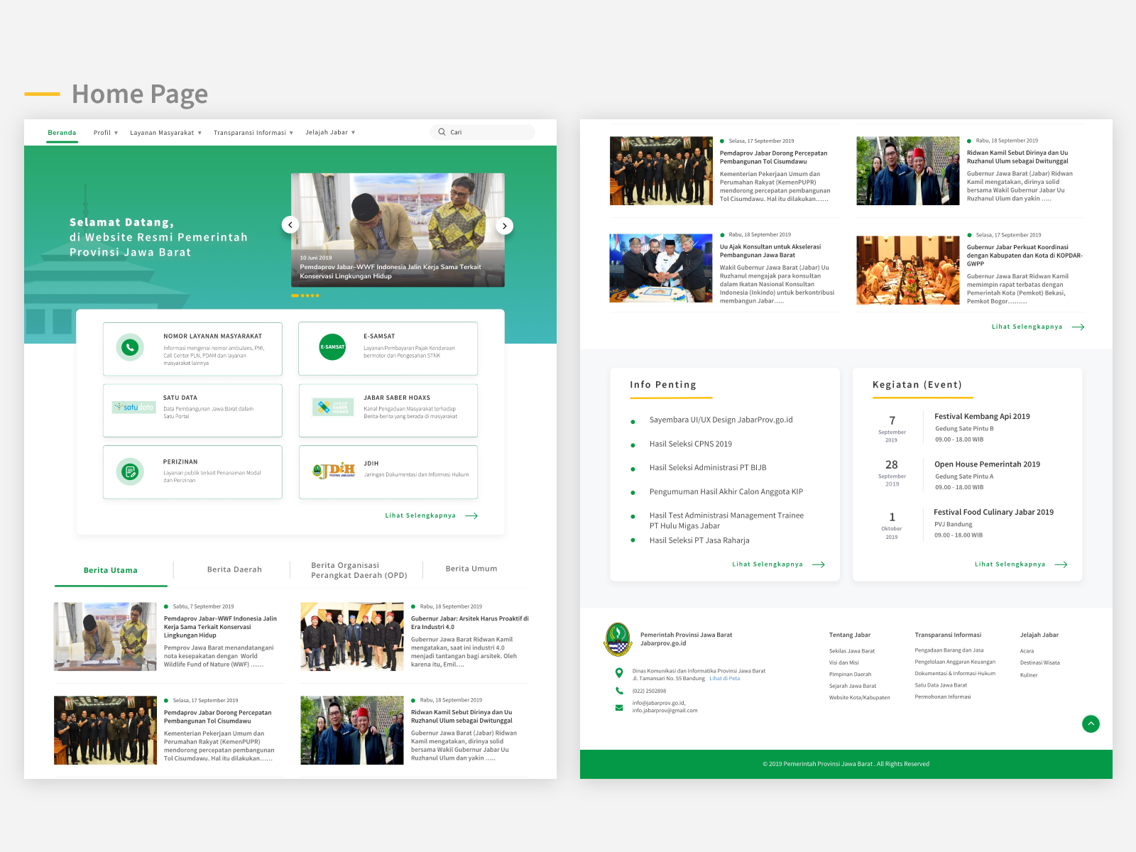 UI UX Design Competition - West Java Government Site by Hauri Silmi ...