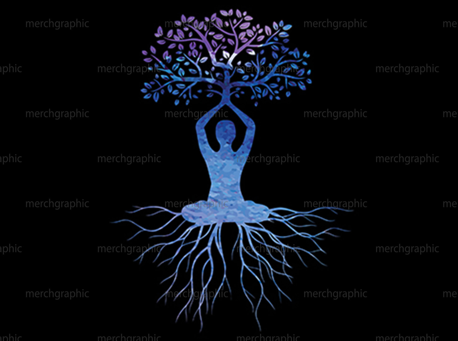 Meditation with tree illustration by Merchgraphic on Dribbble