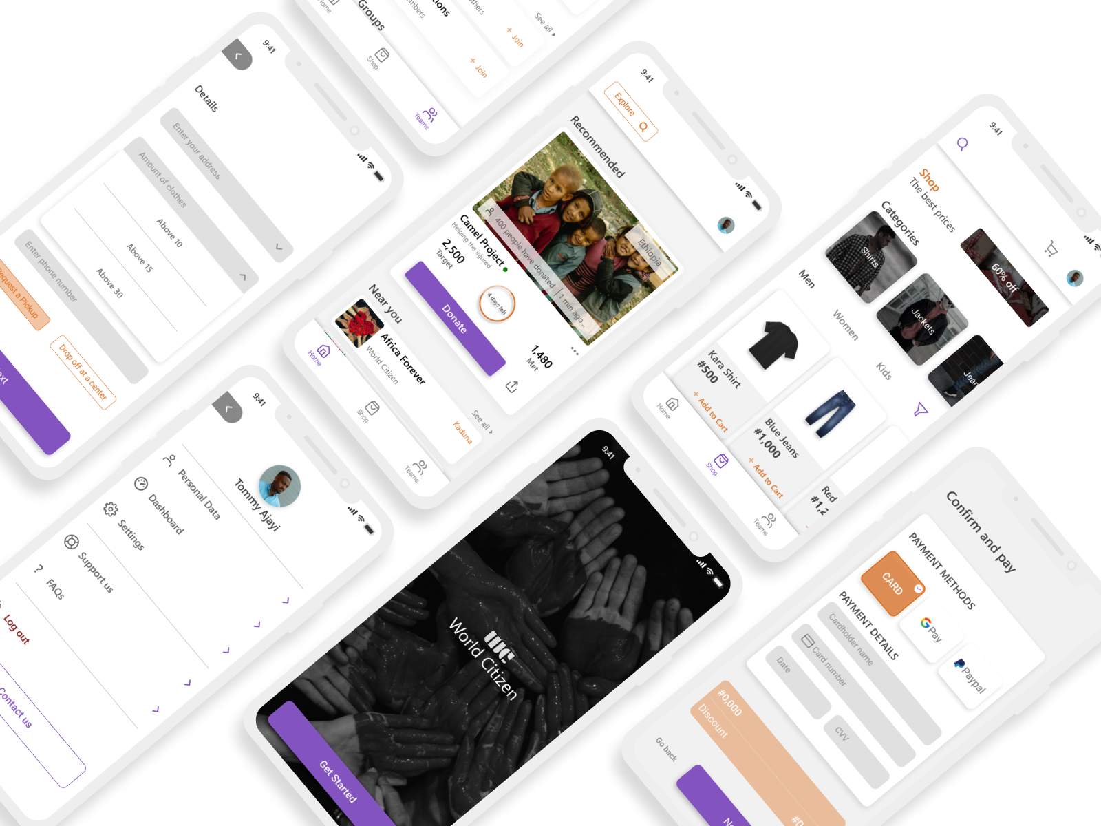 Clothes donation app by Philip Bassey on Dribbble