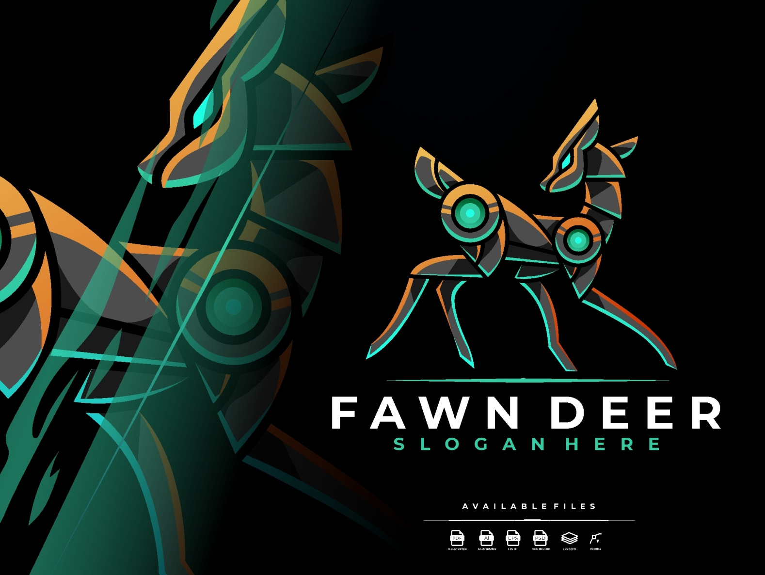 Mecha Robotic Fawn Logo Design by Aksa Inov | Rupture on Dribbble