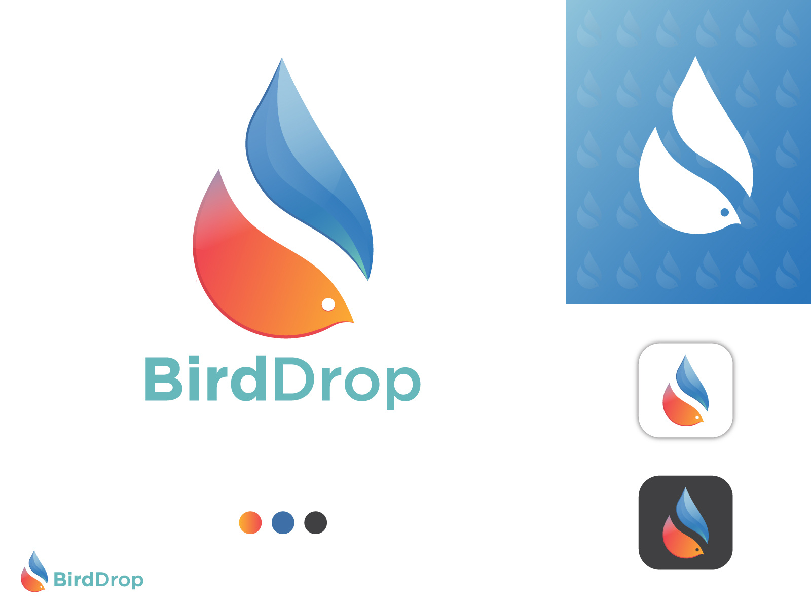 Bird Drop Modern Logo by Mohammad Mehedi Hasan on Dribbble