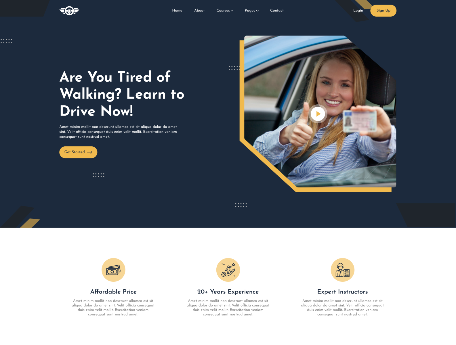 Car Driving School Landing Page by Ignatiuslab Private Limited on Dribbble