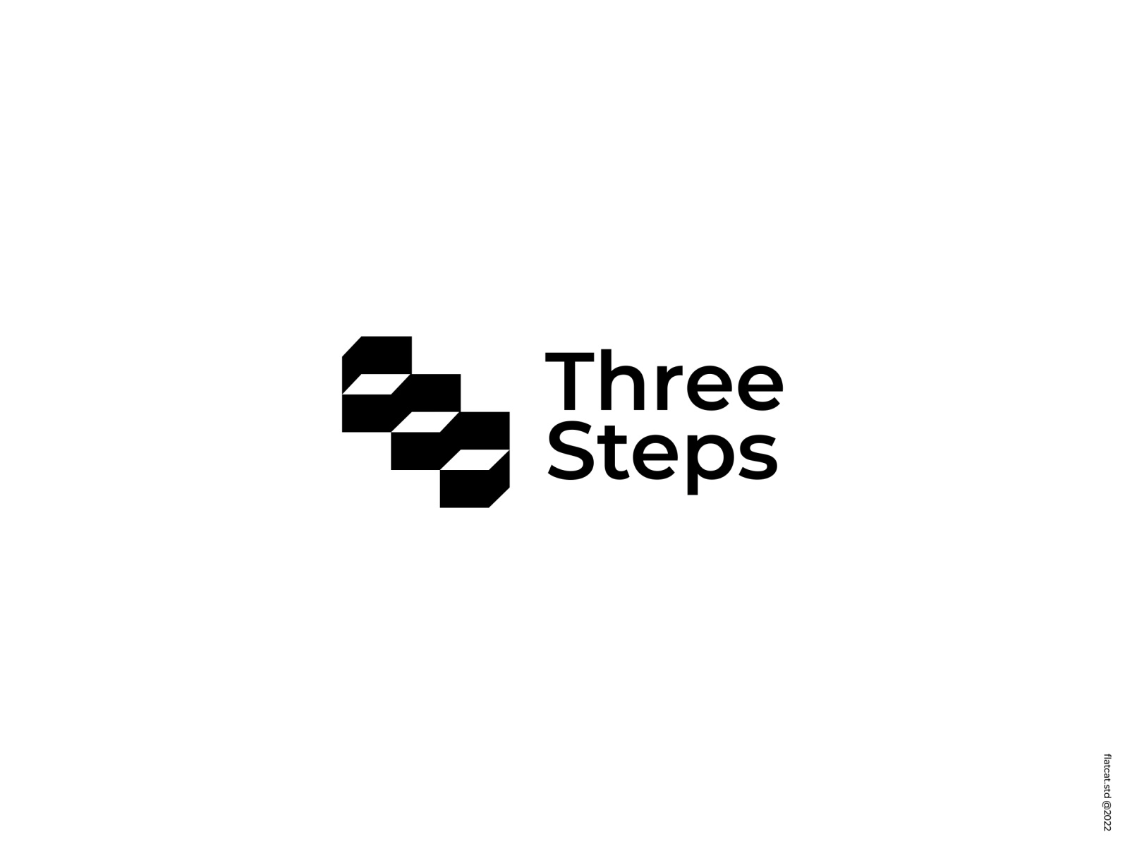 Three Steps Logo by Flatcat.Studio on Dribbble