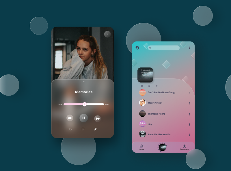 Music App Glassmorphism by Sabaritha on Dribbble