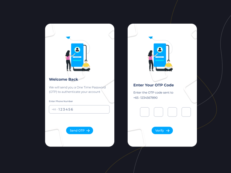 Login page / OTP by Sabaritha on Dribbble
