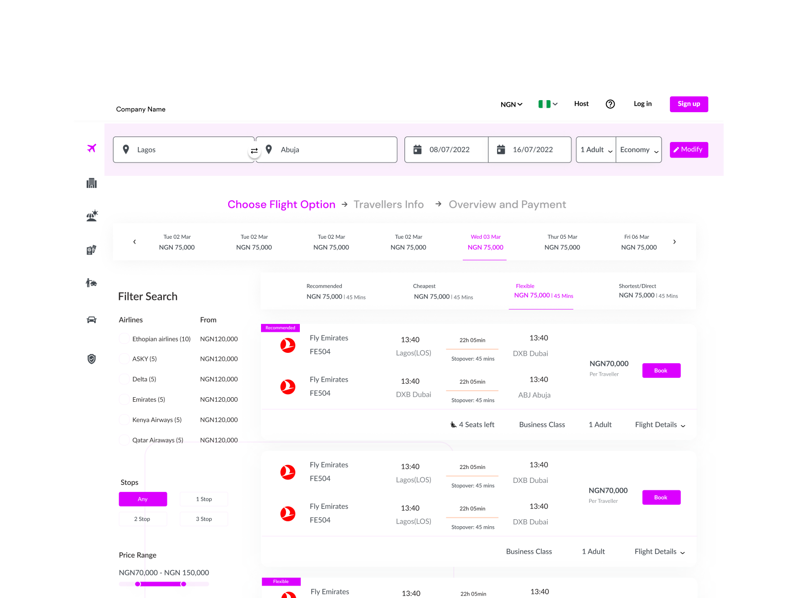 Flight details page by Afowowe Feyisayo on Dribbble