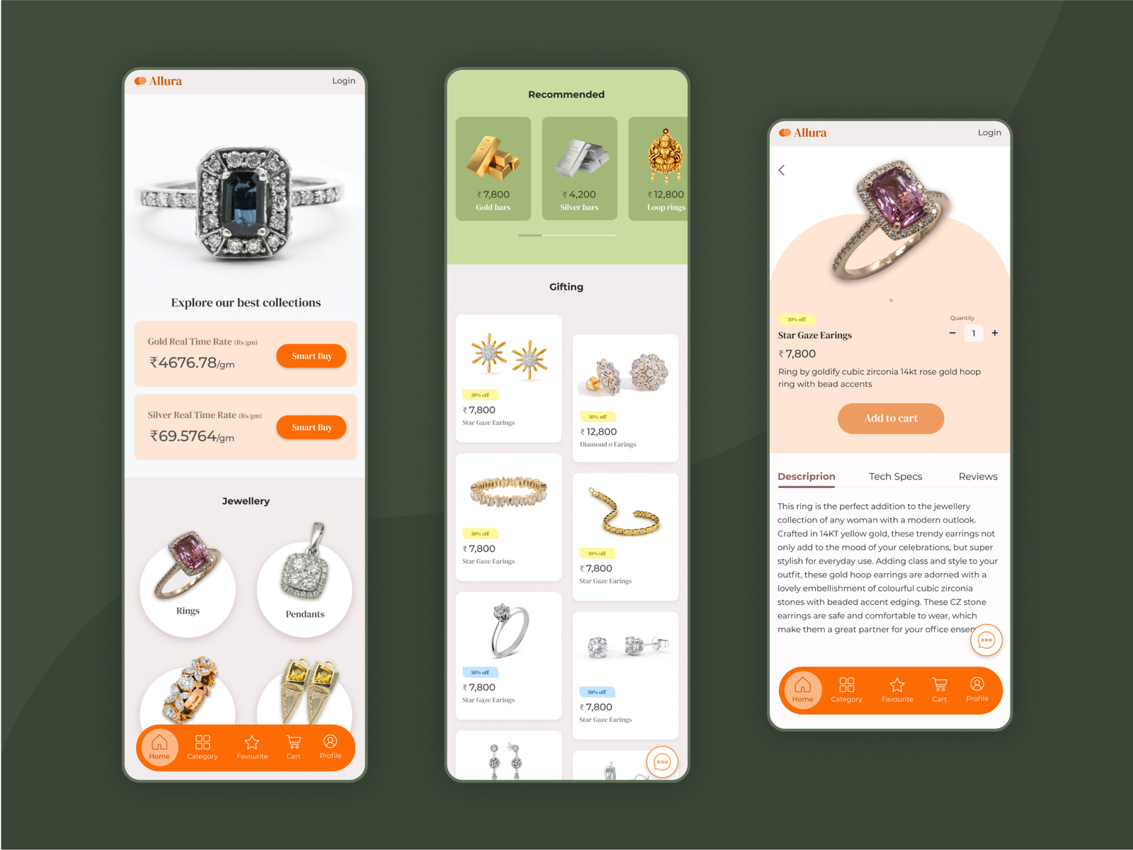 Jewellery App interface by Abinaya Ananthachary on Dribbble