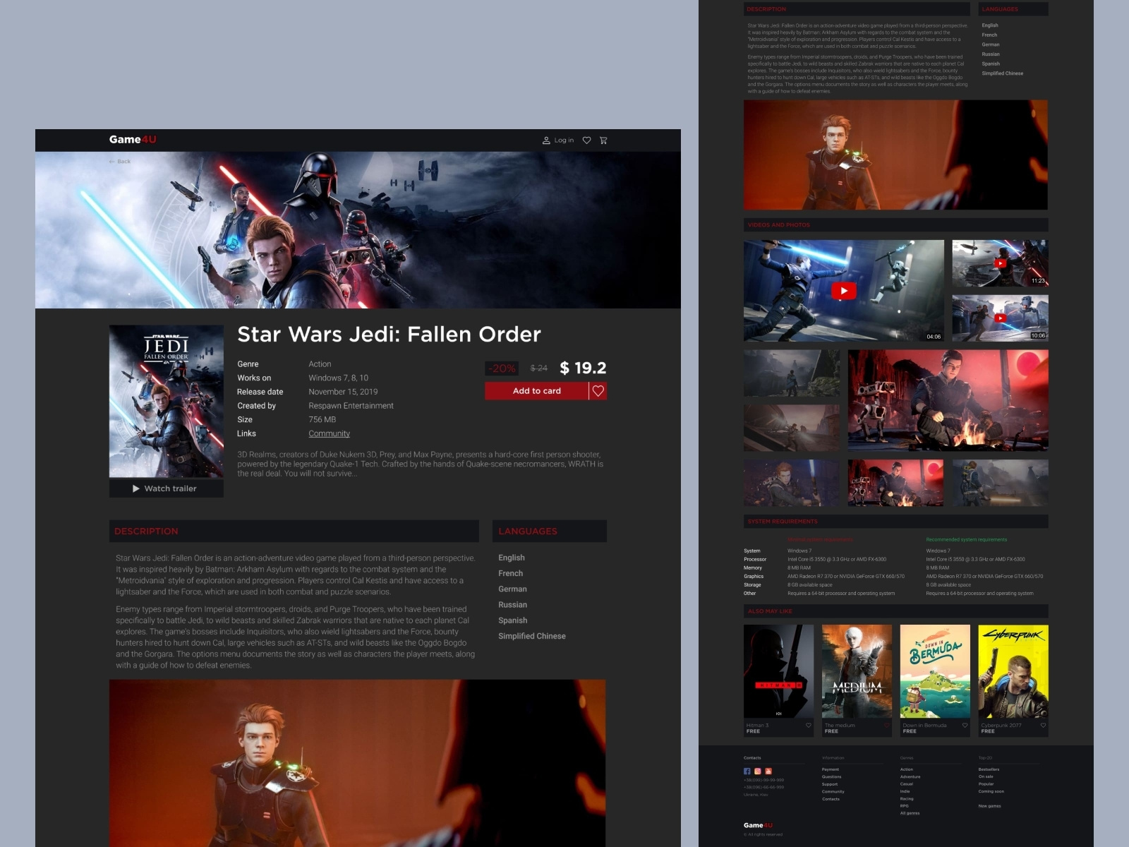 Game4U - online game-store by Tetiana Babeshko on Dribbble