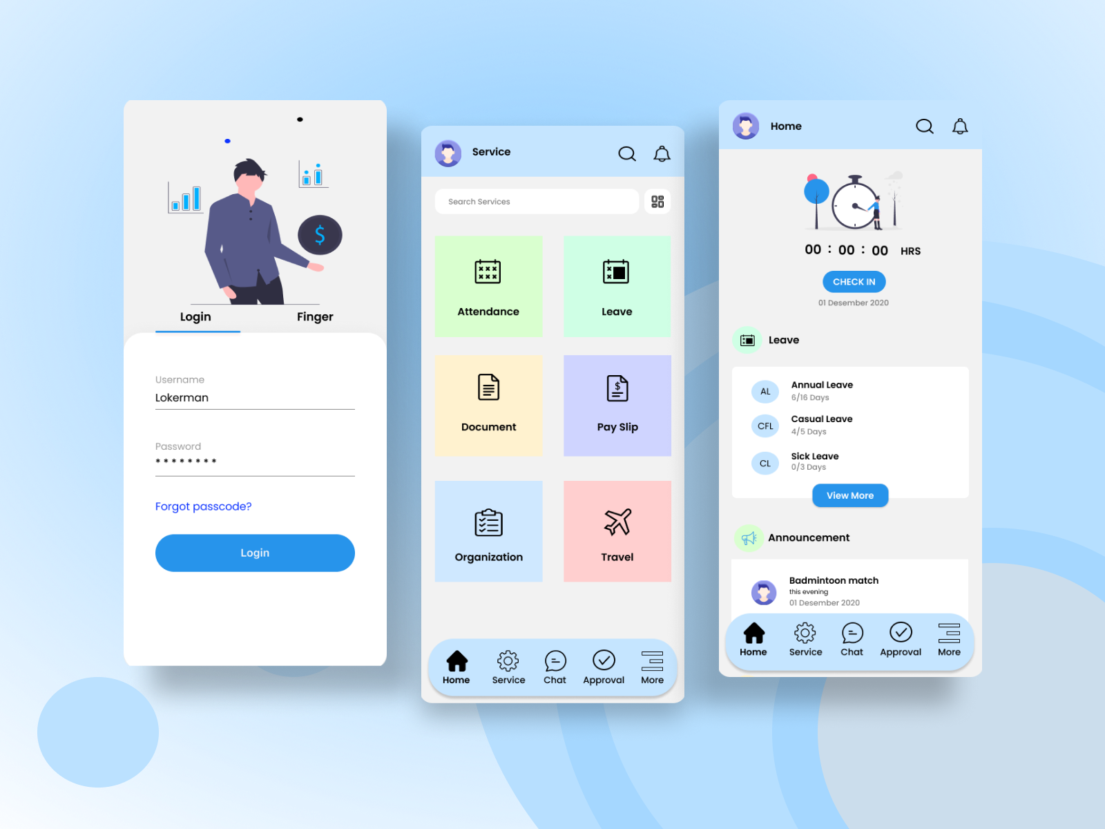 UI Design - HR Mobile Apps by CobaDesainn on Dribbble