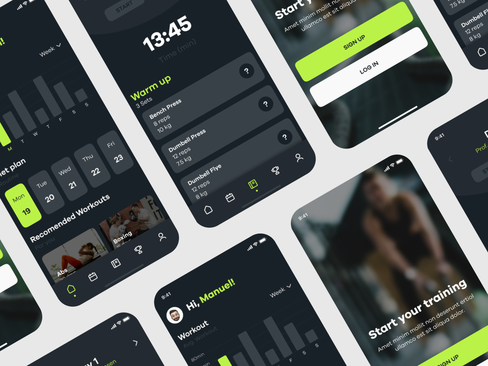 Training App UI by Manuel Ferreyra on Dribbble