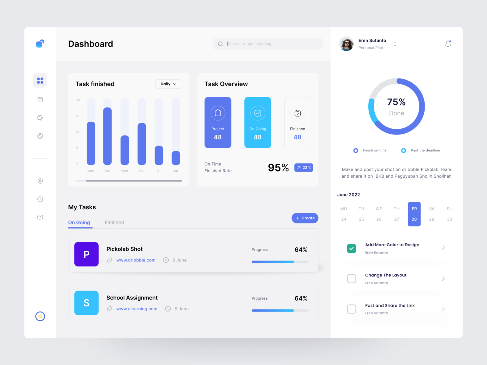 Ngatur - Task Management Dashboard by Thoriq Ahmadi for Pickolab Studio ...