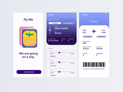 Fly Me - Flight Booking UI by Yukriti Dhawan on Dribbble